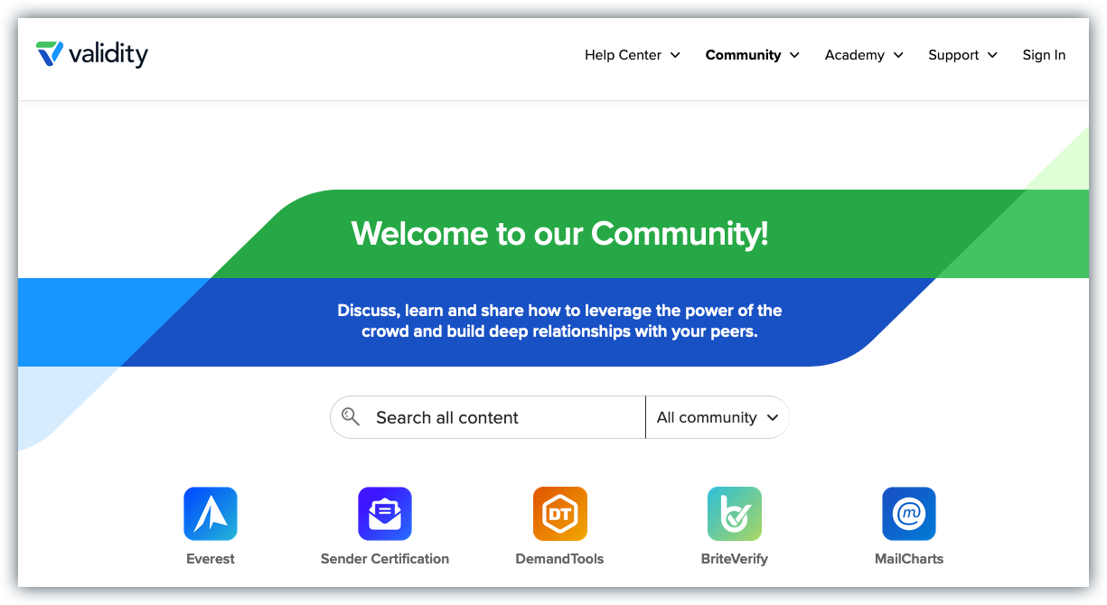 Getting Started with the Validity Community - Validity Customer Community - 1791