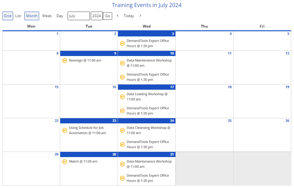 DemandTools Academy - Sessions Added - Validity Customer Community - 2079